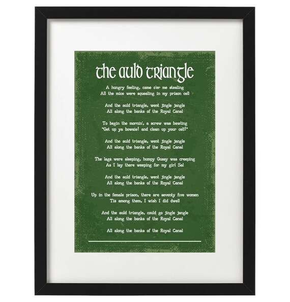 The Auld Triangle Irish Song Art Print - Etsy