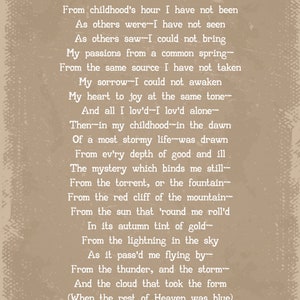 Edgar Allan Poe Alone Poem Art Print - Etsy