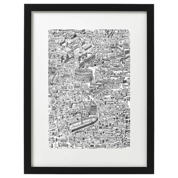 Ancient Rome Map Art Print. - Etsy
