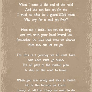 Christina Rossetti Let Me Go Funeral / Bereavement Poem Art Print ...