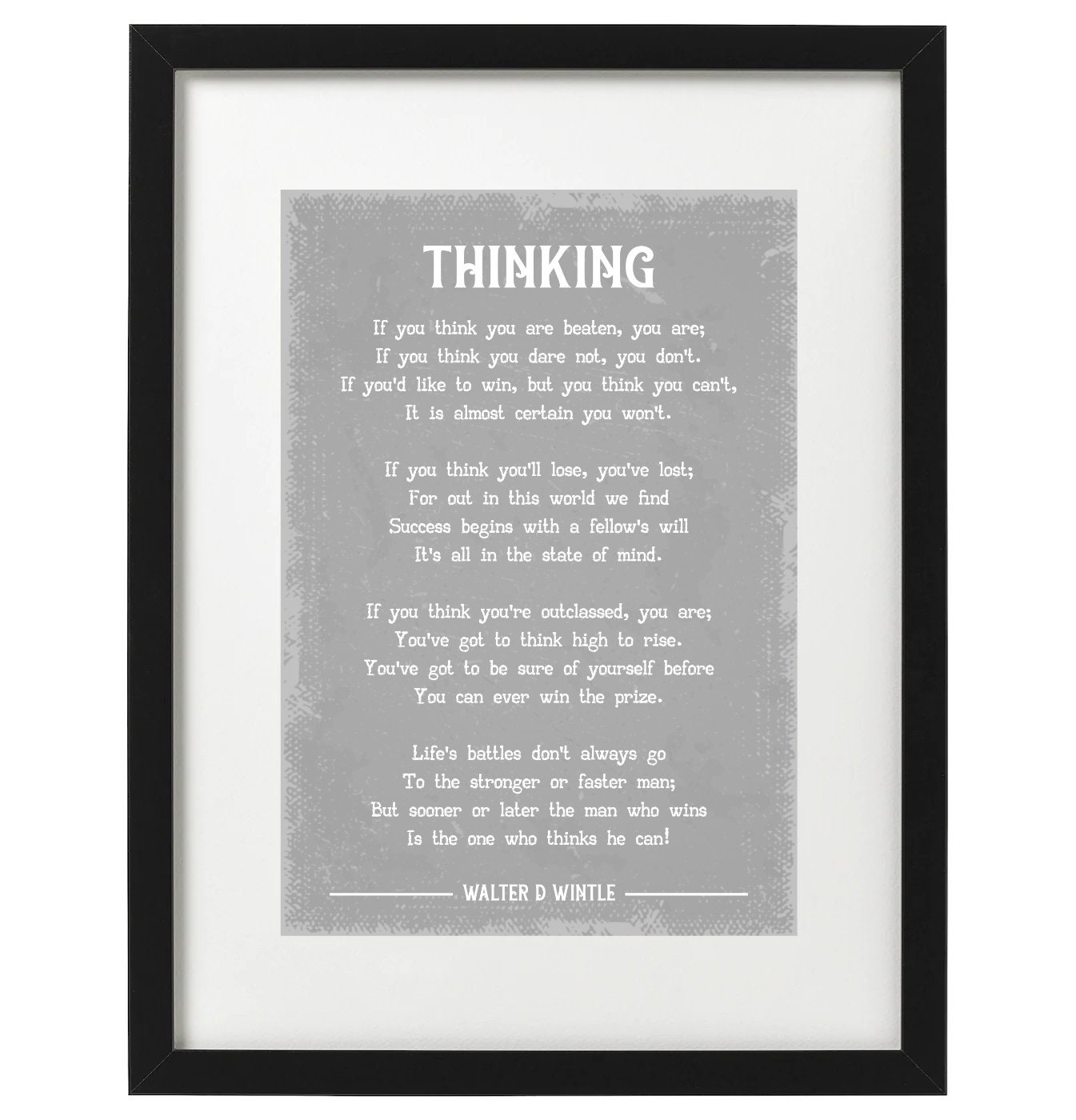 Walter D Wintle Thinking Poem Art Print - Etsy