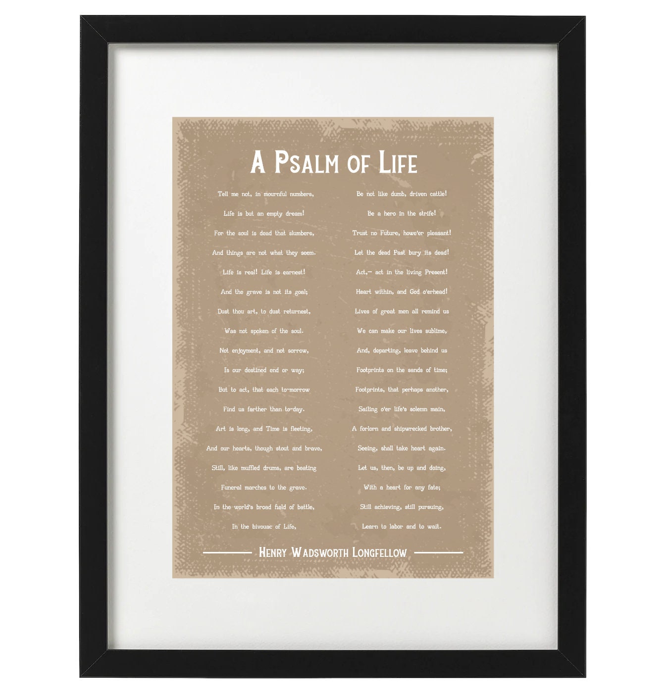 Henry Wadsworth Longfellow A Psalm of Life Poem Art Print - Etsy UK
