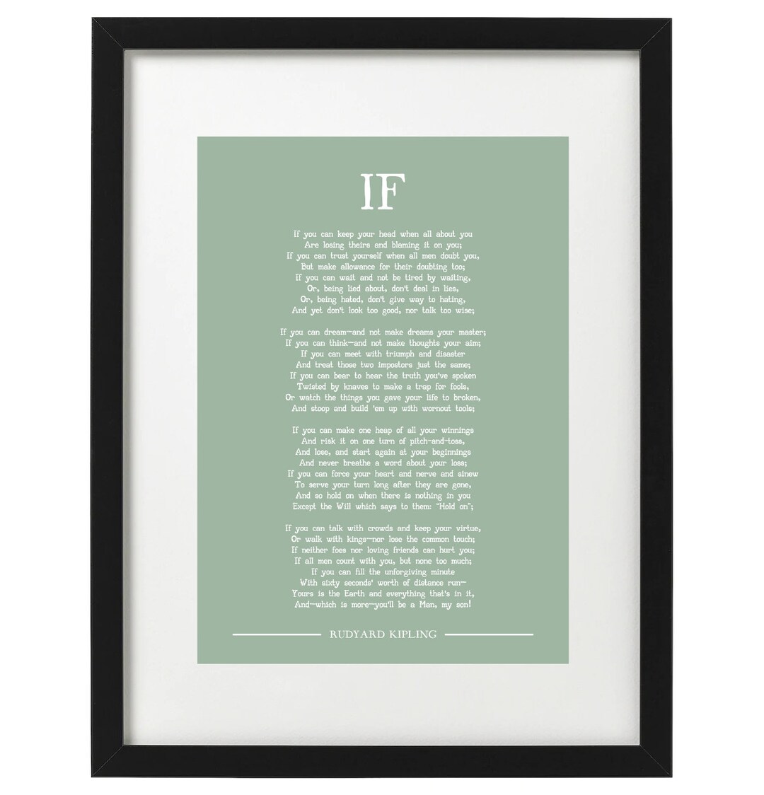 Rudyard Kipling If Poem Art Print - Etsy