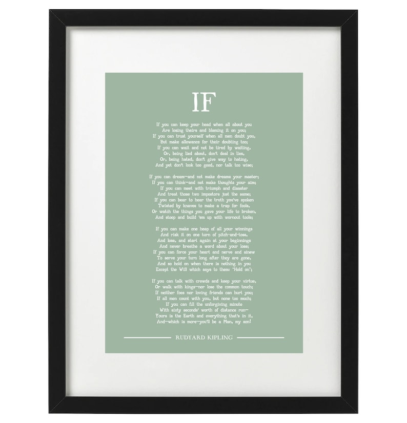 Rudyard Kipling If Poem Art Print - Etsy