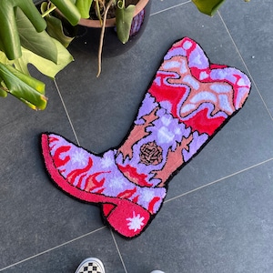 Cowboy Boots / Cowgirl Boots Fluffy Tufted Rug / Wall Hangings / %100 ...