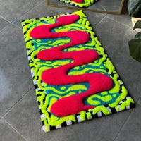 Pink Abstract 3D Textured Rug: Modern Irregular Wave Design - Etsy