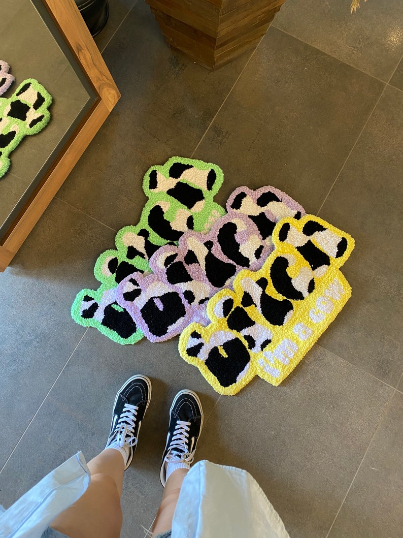 I'm a Cow Tufted Rug / %100 Handmade / Home Decor - Etsy