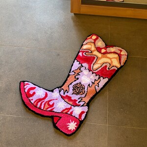 Cowboy Boots / Cowgirl Boots Fluffy Tufted Rug / Wall Hangings / %100 ...