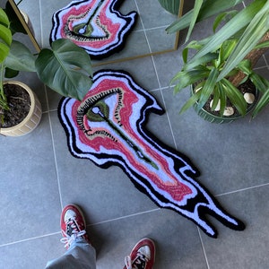 Fluid Drippy Eye Fluffy Tufted Rug / %100 Handmade - Etsy