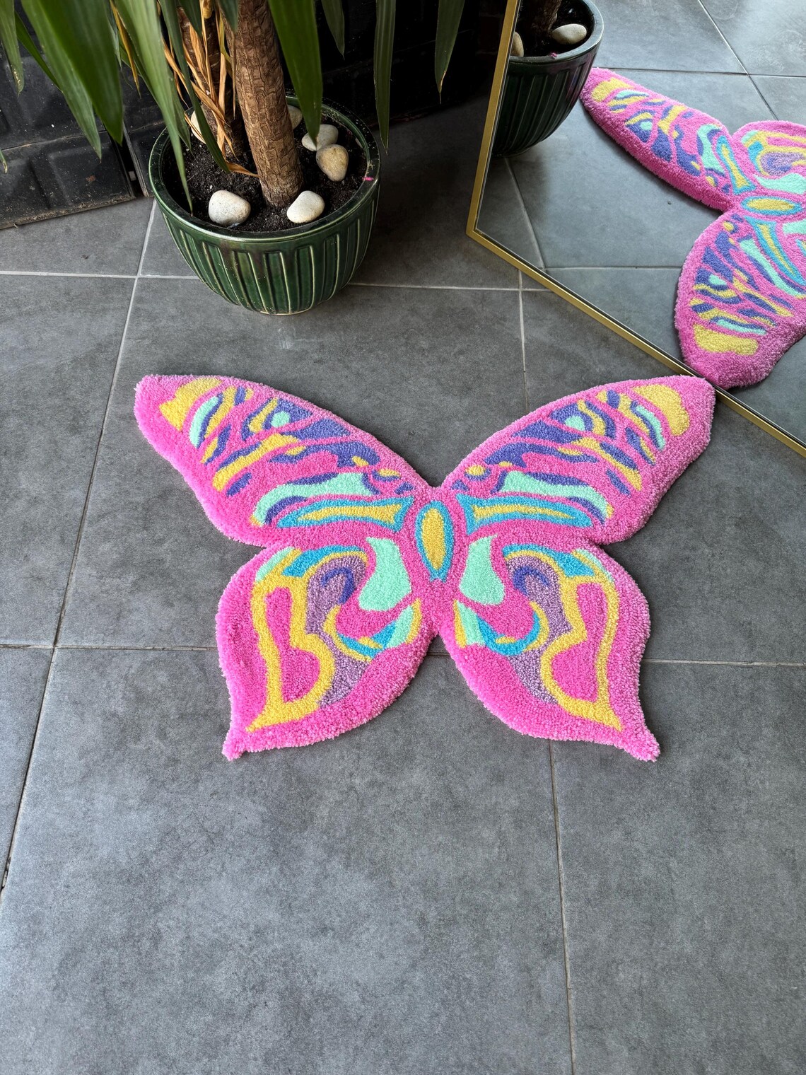 Colorful Butterfly Fluffy Handmade Tufted Rug - Etsy