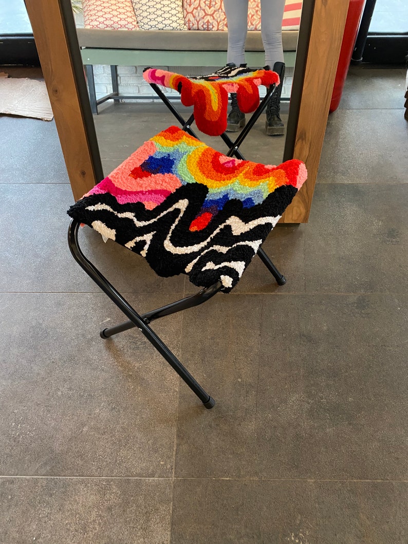 Psychedelic Lsd Fluid Stool Tufted Rug/ Chairs / Ottoman Coffee Table ...