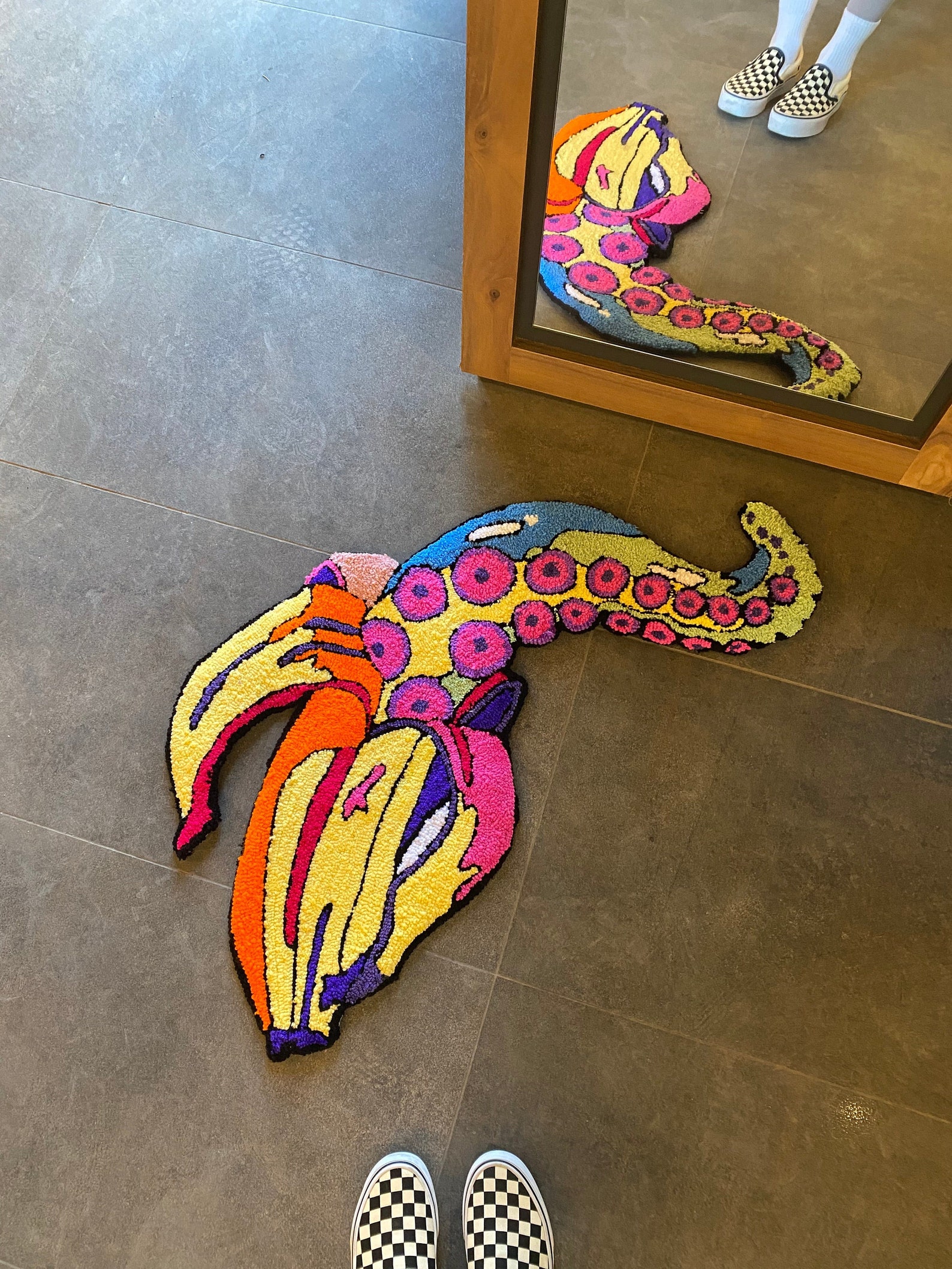 Octopus Banana Handmade Tufted Rug/ %100 Handmade - Etsy