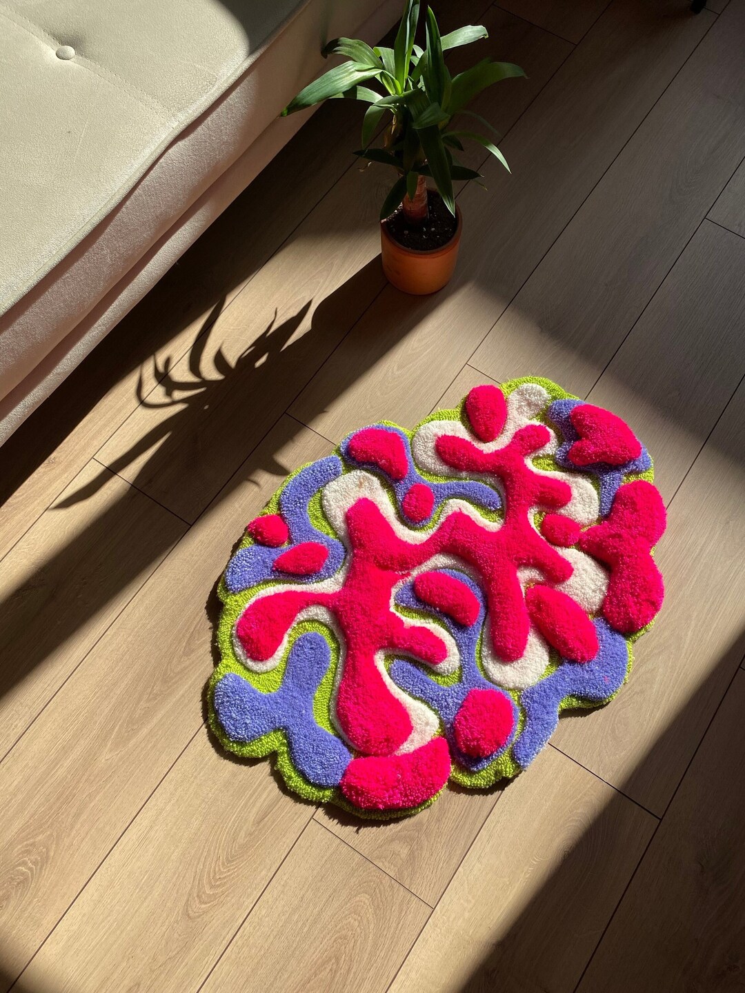 Coral Abstract 3D Fluffy Handmade Tufted Rug - Etsy