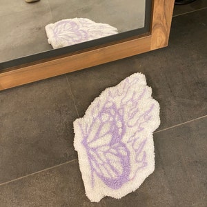Butterfly Fluffy Tufted Rug - Etsy