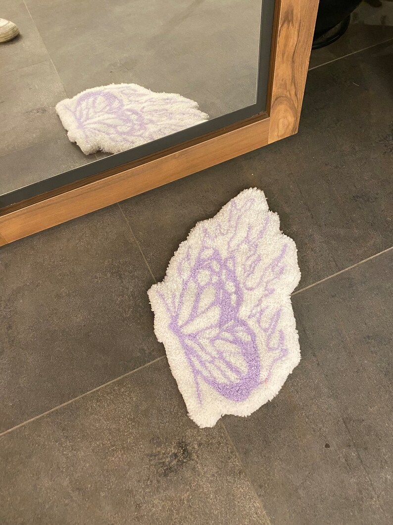 Butterfly Fluffy Tufted Rug - Etsy
