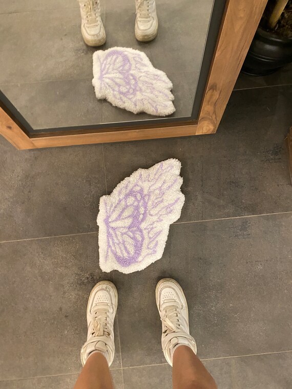 Butterfly Fluffy Tufted Rug - Etsy