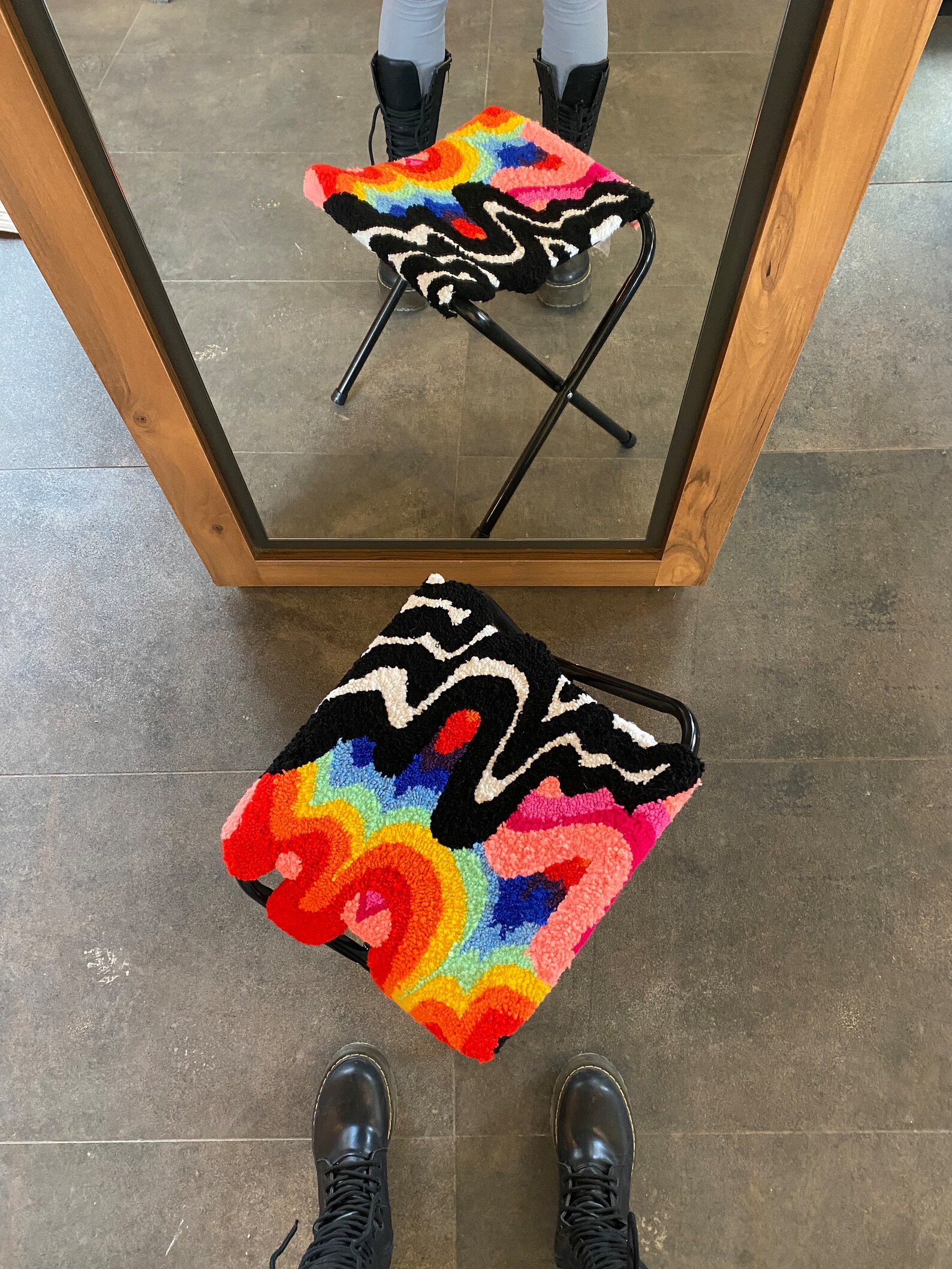 Psychedelic Lsd Fluid Stool Tufted Rug/ Chairs / Ottoman Coffee Table ...