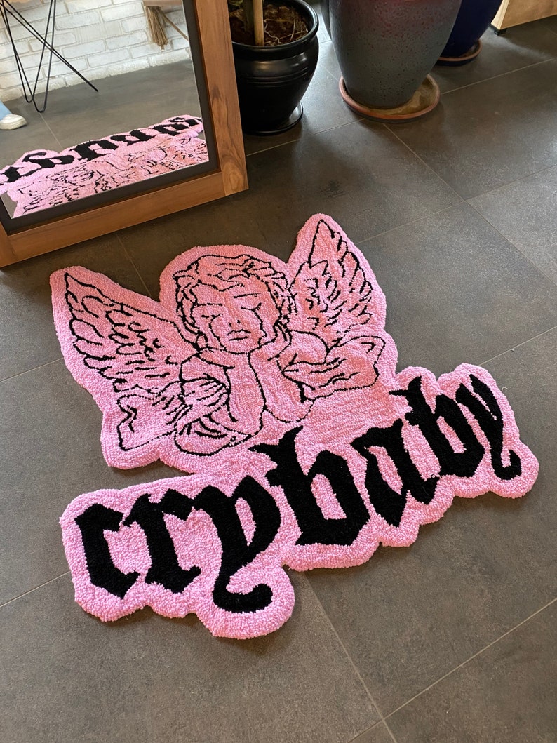 Cry Baby Angel Tufted Rug / %100 Handmade / Home Decor - Etsy