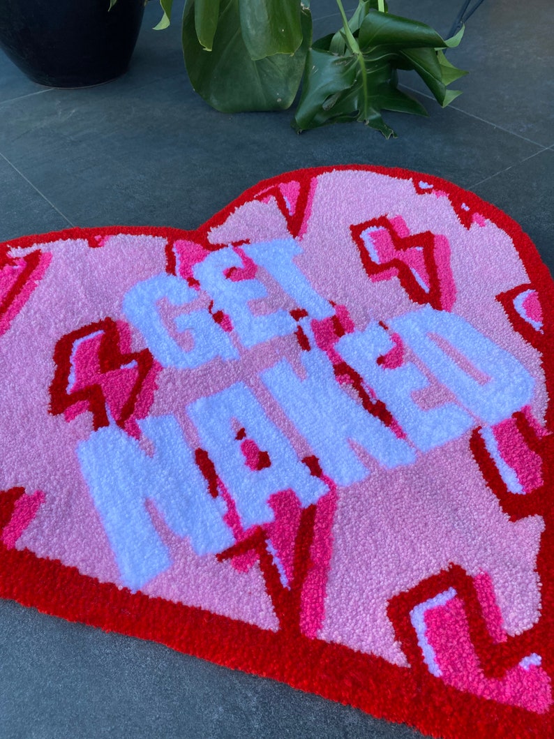 Y2K Get Naked Fluffy Tufted Rug / Y2K Trend / Lightning / %100 - Etsy ...