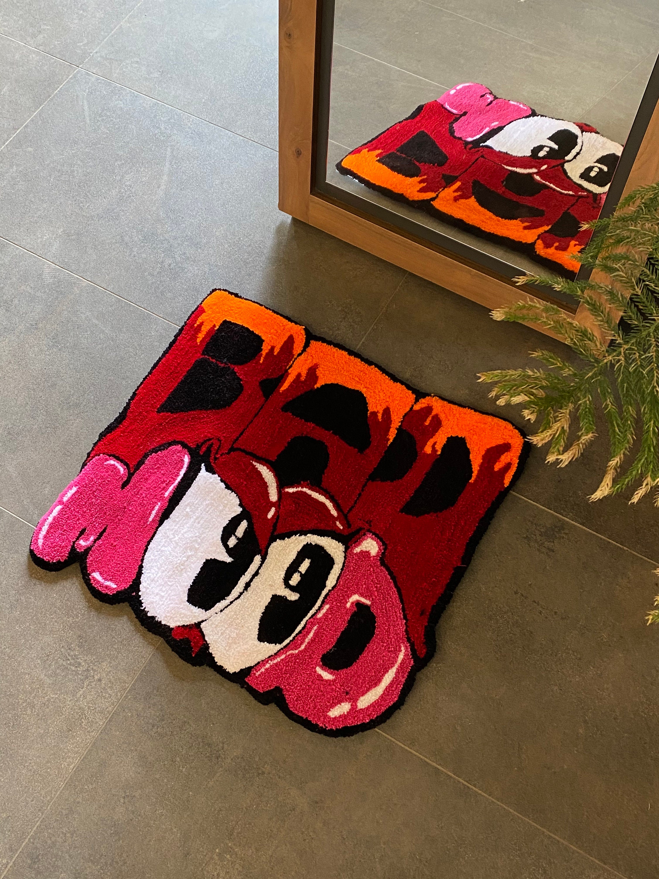 Bad Mood Cute Devil Fluffy Tufted Rug/ %100 Handmade - Etsy