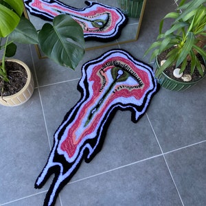 Fluid Drippy Eye Fluffy Tufted Rug / %100 Handmade - Etsy