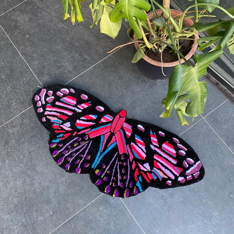Butterfly Tufted Rug - Etsy