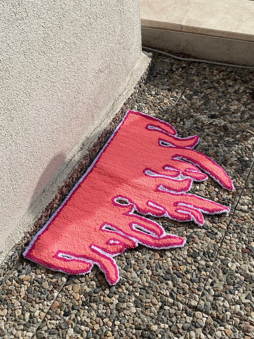 Pink Flame Melted Tufted Rug / %100 Handmade - Etsy