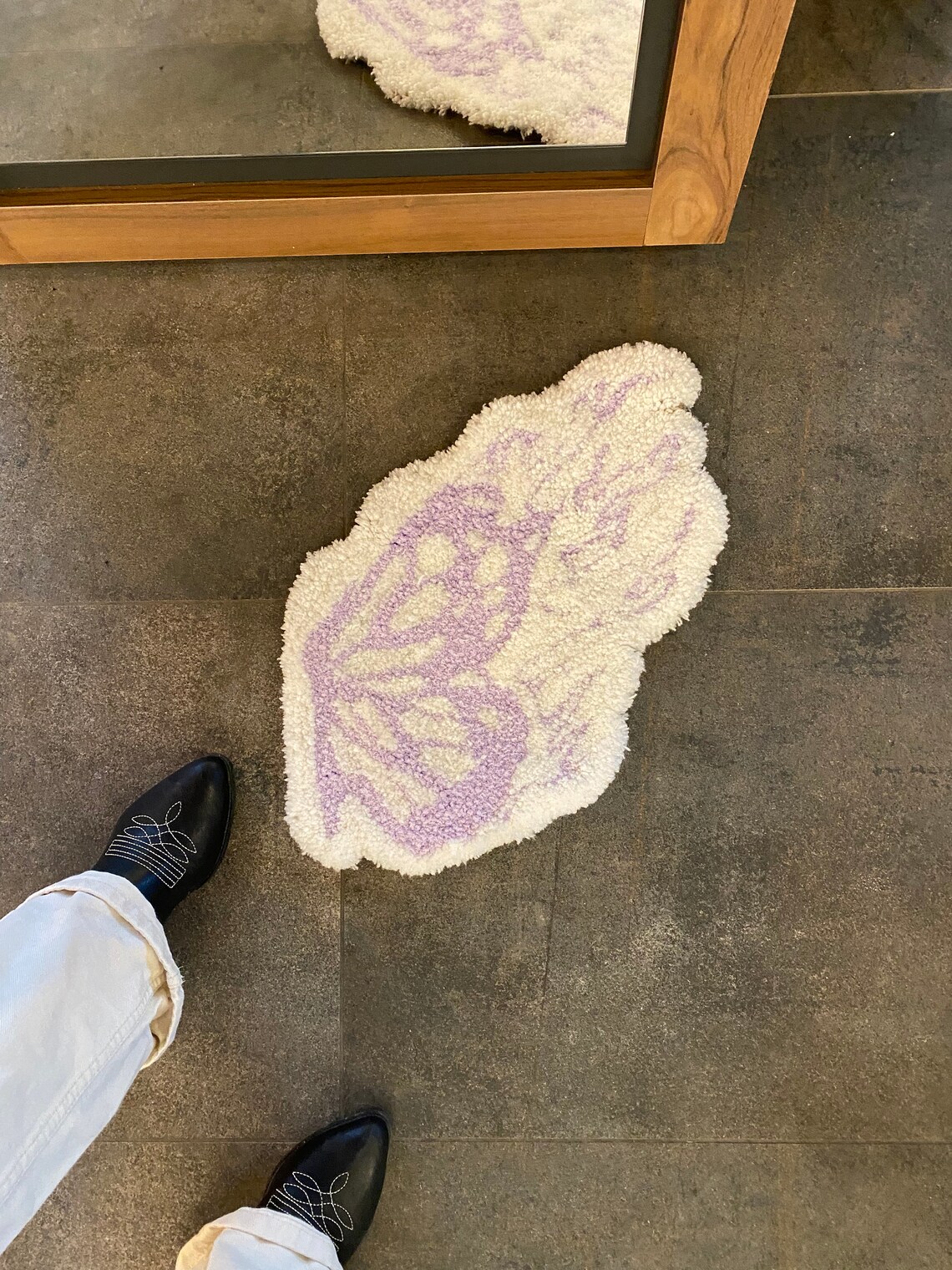 Butterfly Fluffy Tufted Rug | Etsy