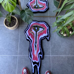 Fluid Drippy Eye Fluffy Tufted Rug / %100 Handmade - Etsy