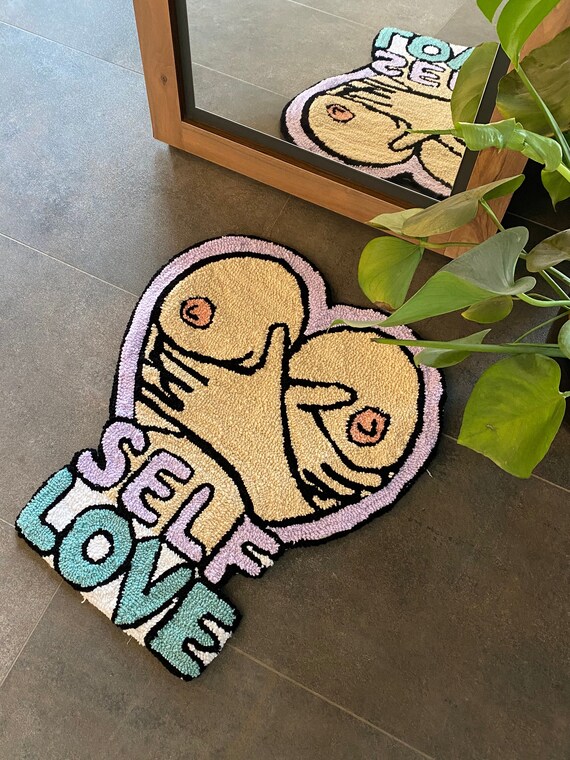 Self Love Tufted Rug / %100 Handmade | Etsy