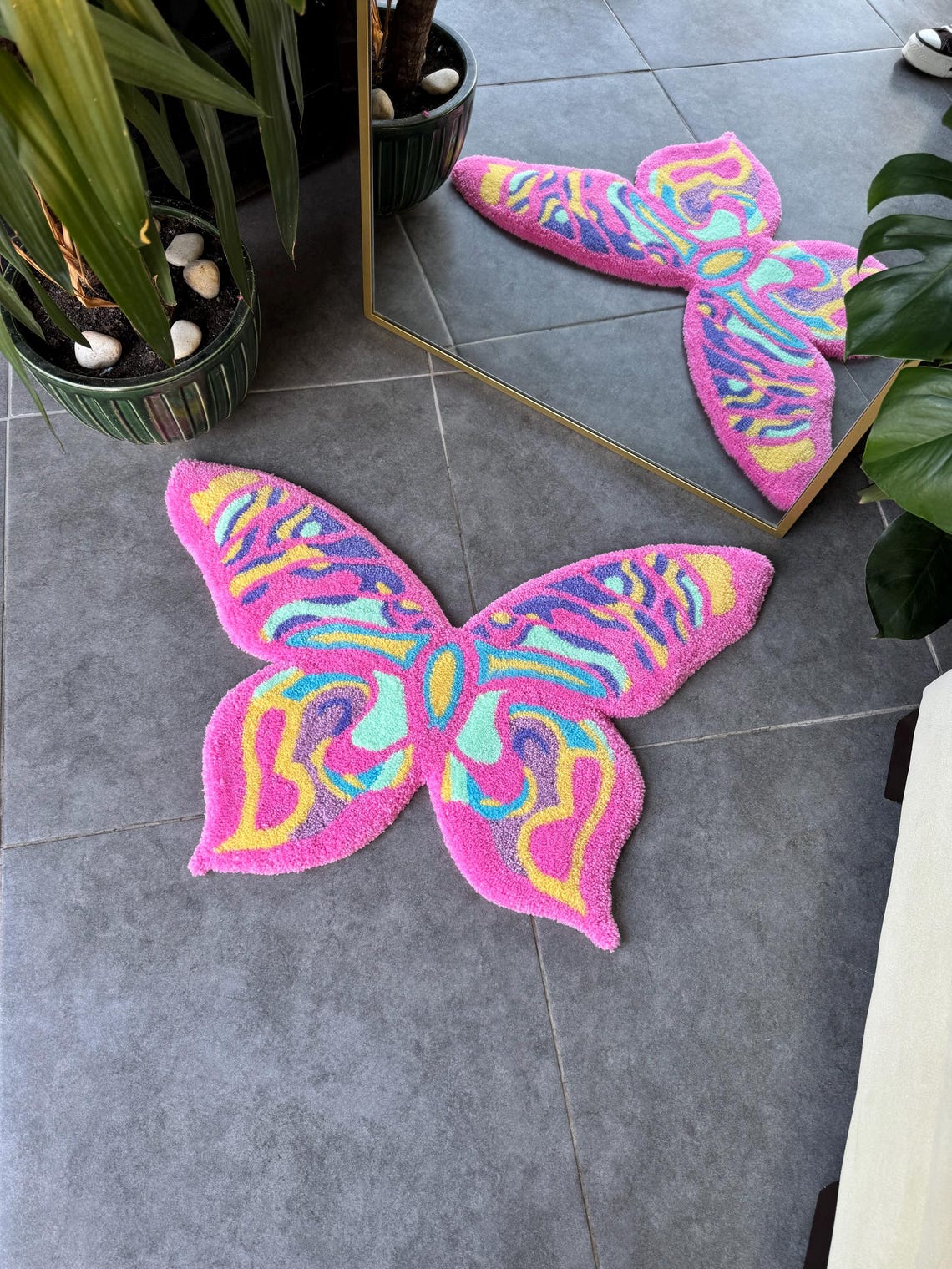 Colorful Butterfly Fluffy Handmade Tufted Rug - Etsy