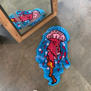 Floating Jellyfish Fluffy Tufted Rug / %100 Handmade - Etsy