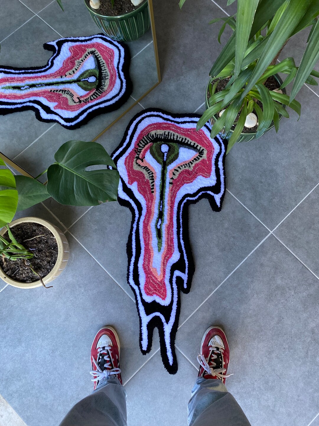 Fluid Drippy Eye Fluffy Tufted Rug / %100 Handmade - Etsy