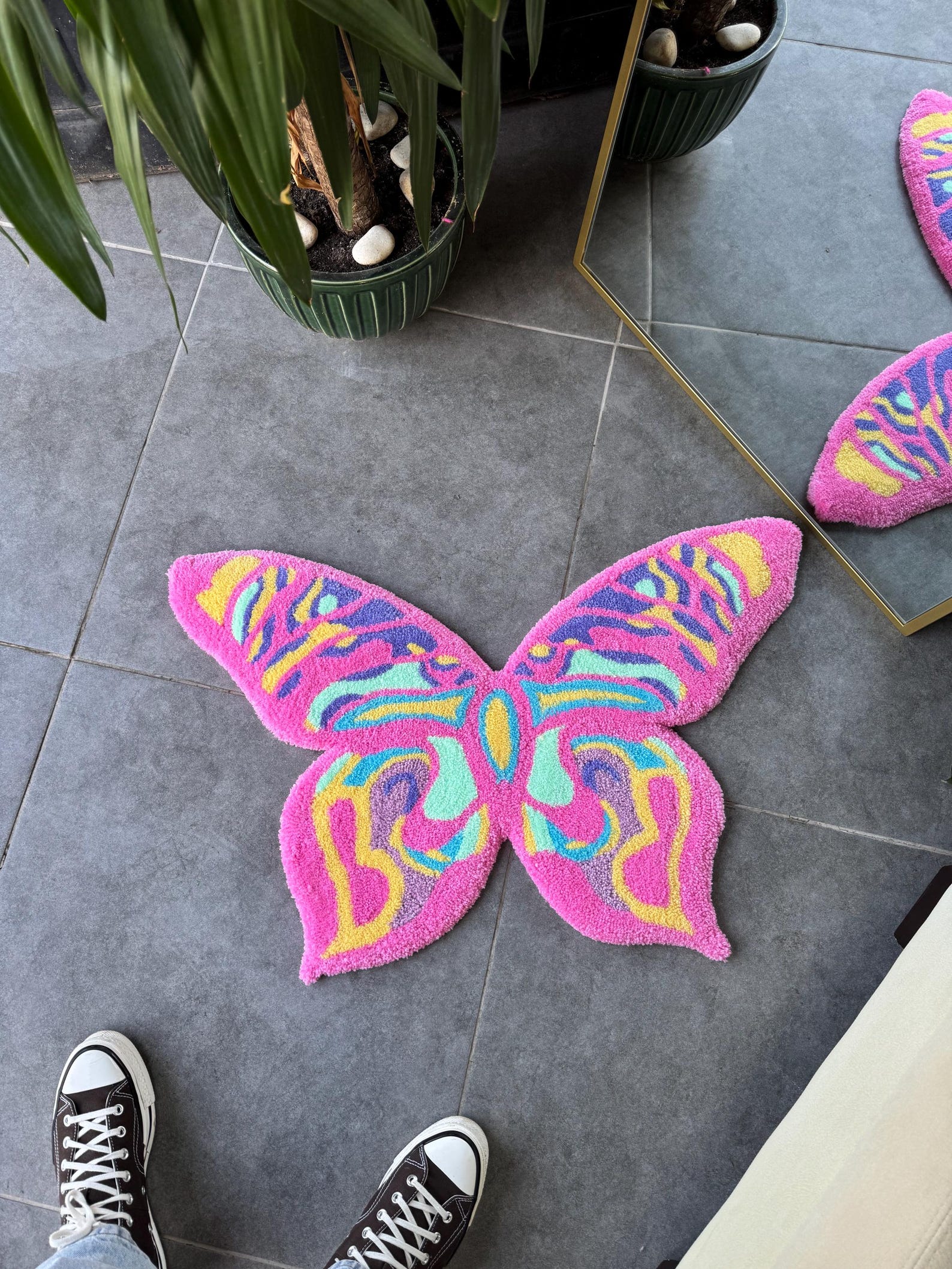 Colorful Butterfly Fluffy Handmade Tufted Rug - Etsy