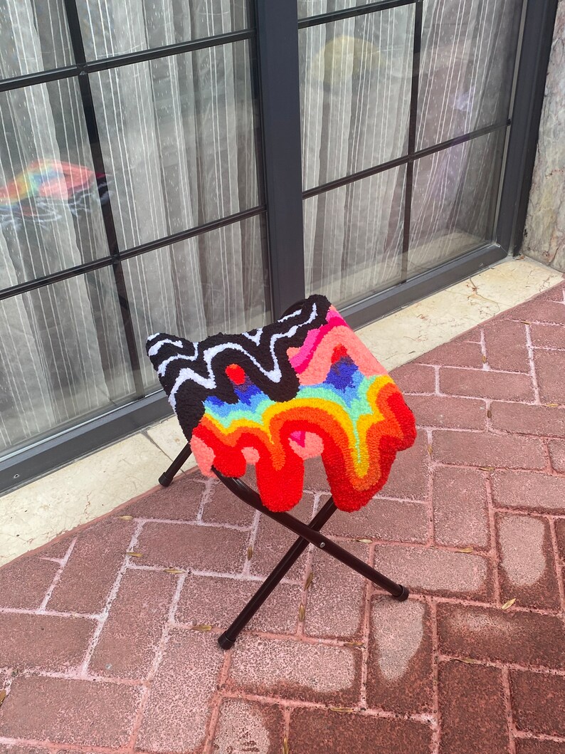 Psychedelic Lsd Fluid Stool Tufted Rug/ Chairs / Ottoman Coffee Table ...