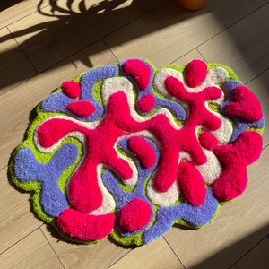 Coral Abstract 3D Fluffy Handmade Tufted Rug - Etsy