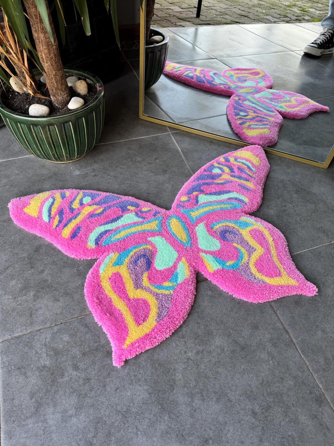 Colorful Butterfly Fluffy Handmade Tufted Rug - Etsy