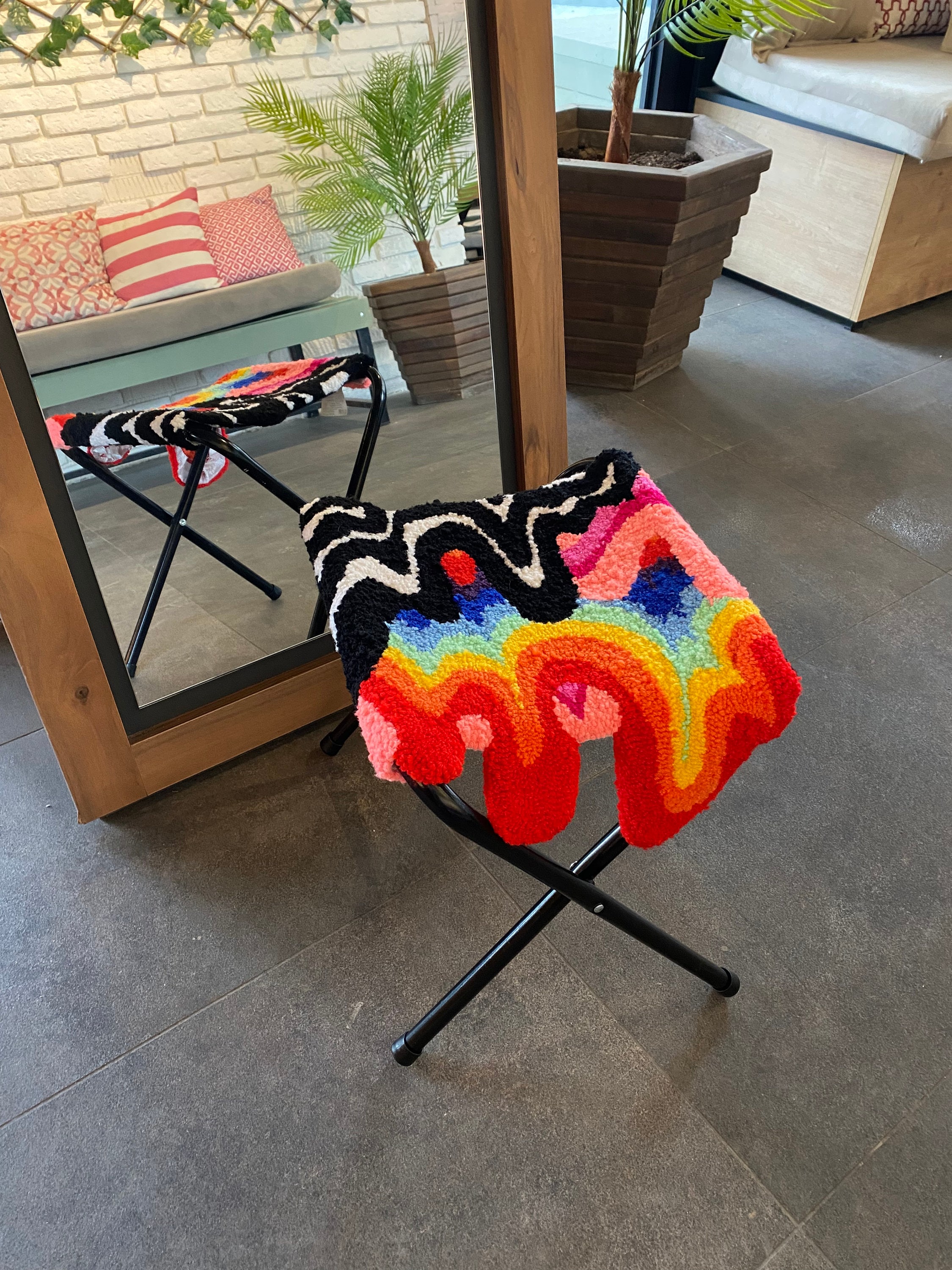 Psychedelic Lsd Fluid Stool Tufted Rug/ Chairs / Ottoman Coffee Table ...