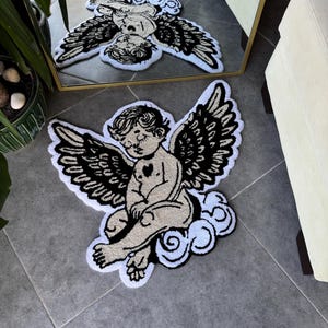 Cry Baby Angel Tufted Rug / Handmade Tufted Rug - Etsy