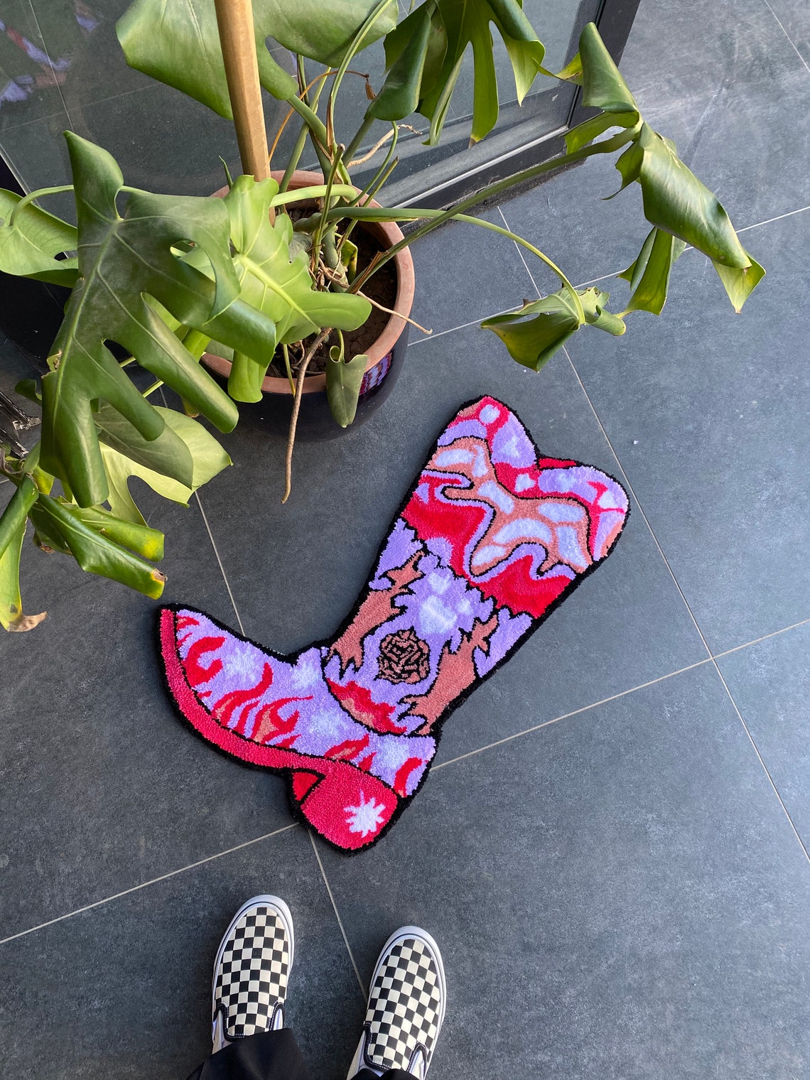 Cowboy Boots / Cowgirl Boots Fluffy Tufted Rug / Wall Hangings - Etsy