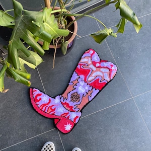 Cowboy Boots / Cowgirl Boots Fluffy Tufted Rug / Wall Hangings / %100 ...