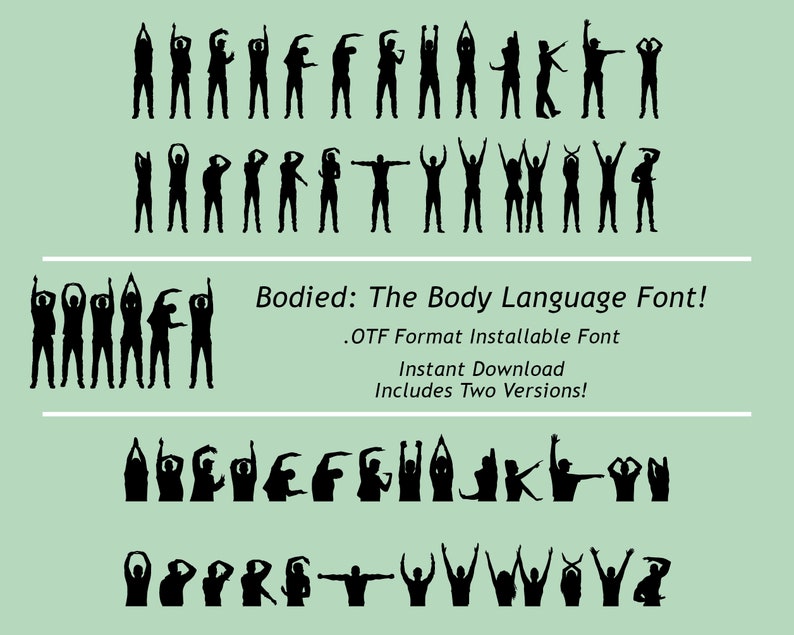 Bodied - the Body Language Font - .OTF Installable System Font - Two ...