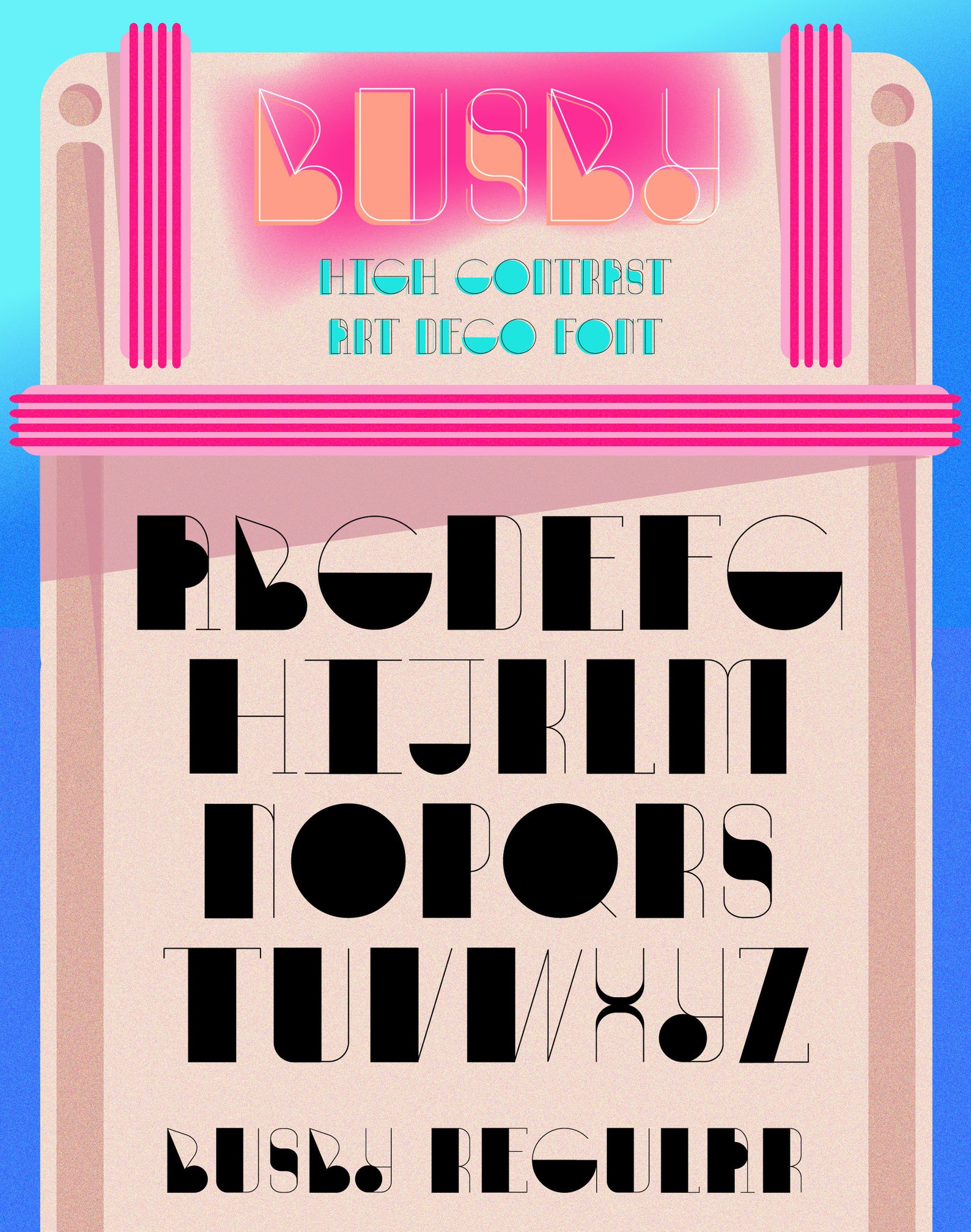 Art Deco Font Bundle - .OTF - Busby - A High Contrast Font in 4 Styles ...