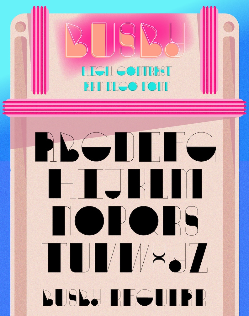 Art Deco Font Bundle - .OTF - Busby - A High Contrast Font in 4 Styles ...