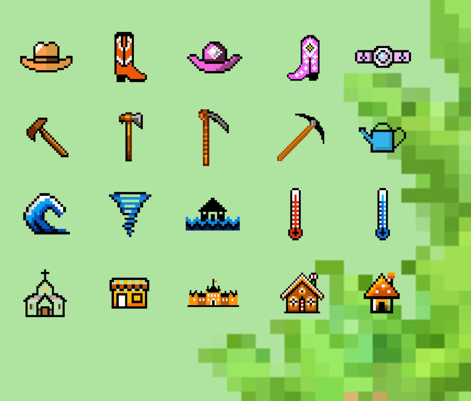 Farm Game Pixel Art Emoji Set - 144 Icons for Retro Gaming Vibes ...