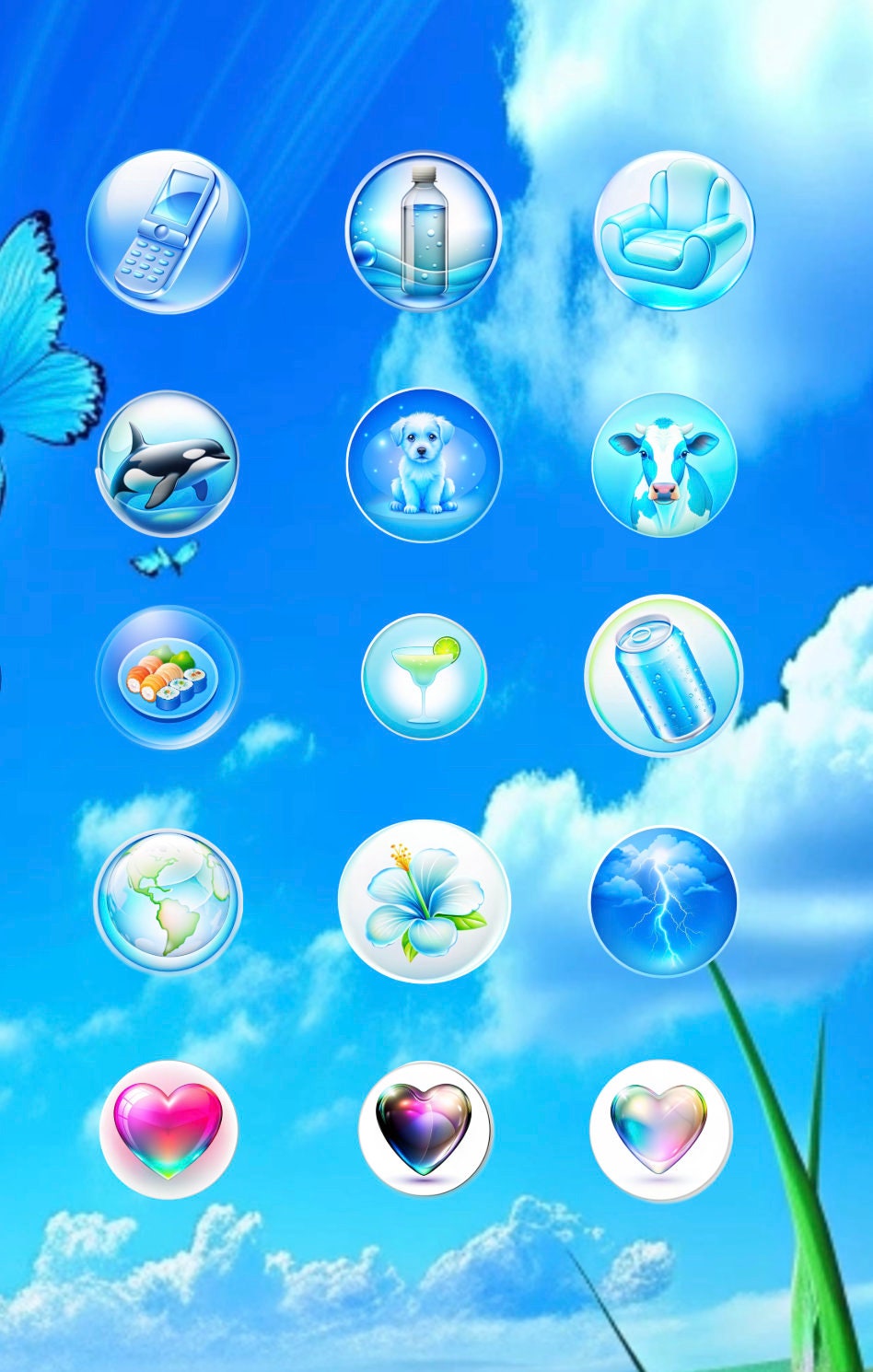 Frutiger Aero Emoji Set 50 Icons for Y2k Vibes Transparent .png Files ...