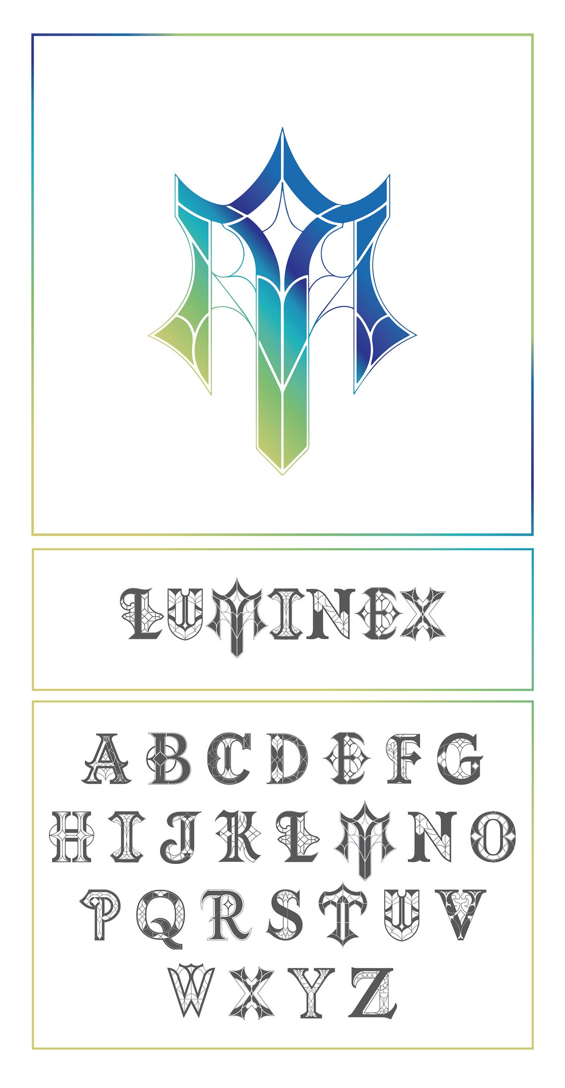 Luminex Stained Glass Font commercial License an Ornate JRPG Inspired ...