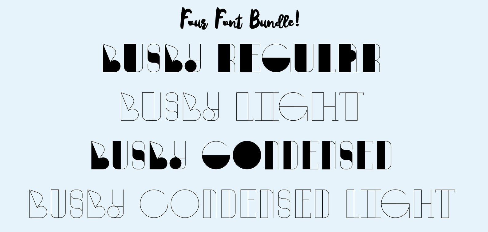 Art Deco Font Bundle - .OTF - Busby - A High Contrast Font in 4 Styles ...