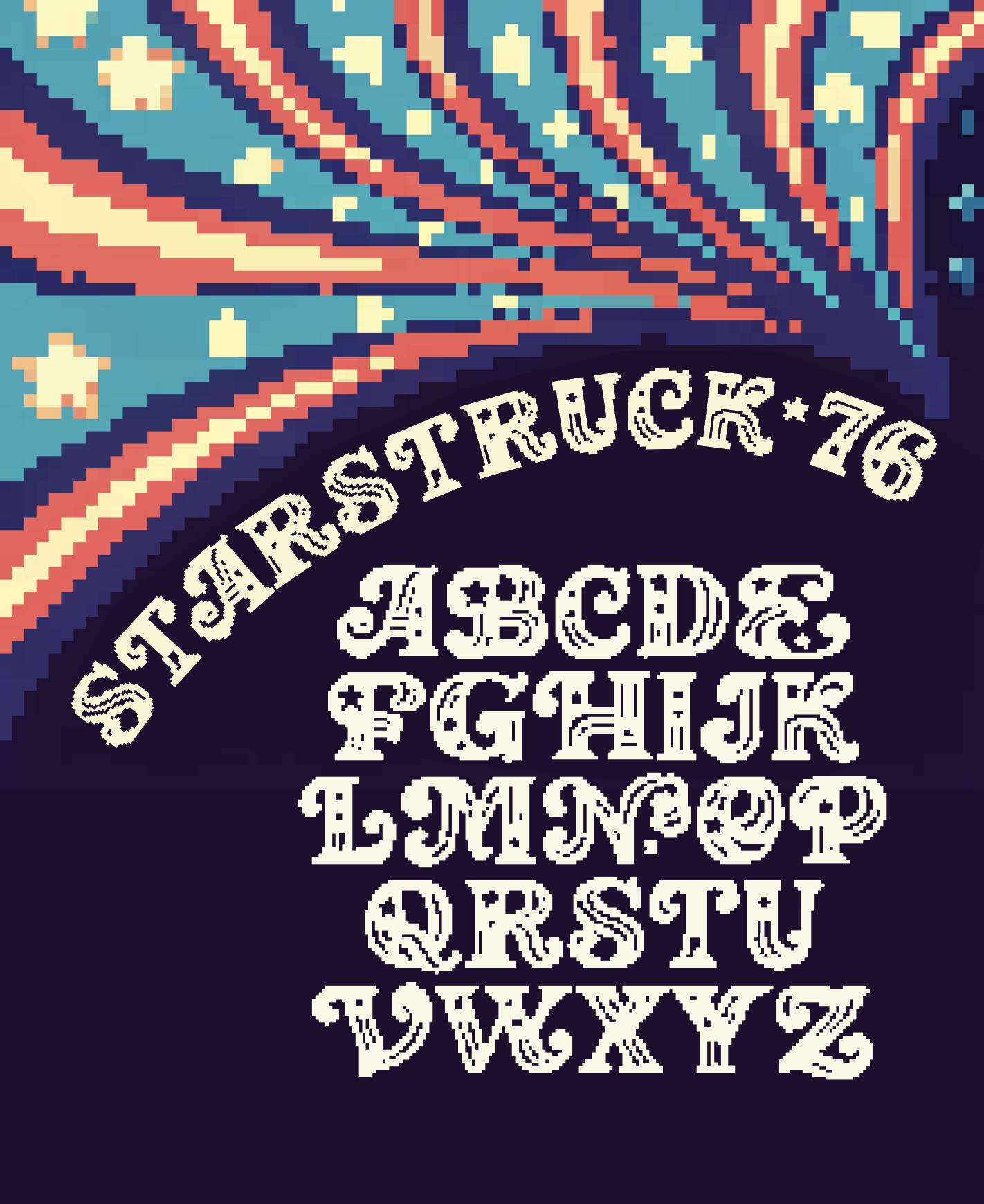 Starstruck 76 - Installable .OTF Font File - 1976 Bicentennial Stars ...