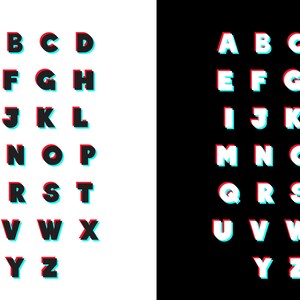 Anaglitch - Full Color Chromatic Aberration Font - .OTF Full Color - 3D ...